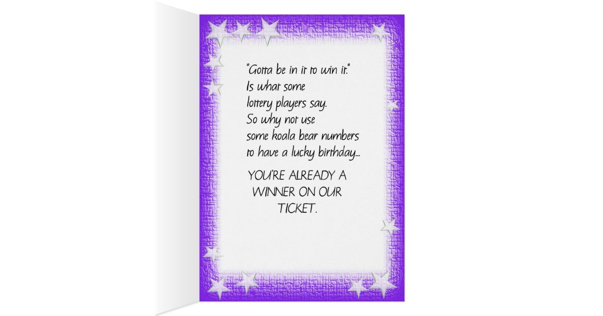 Happy Birthday Lucky Lottery Greeting Card | Zazzle