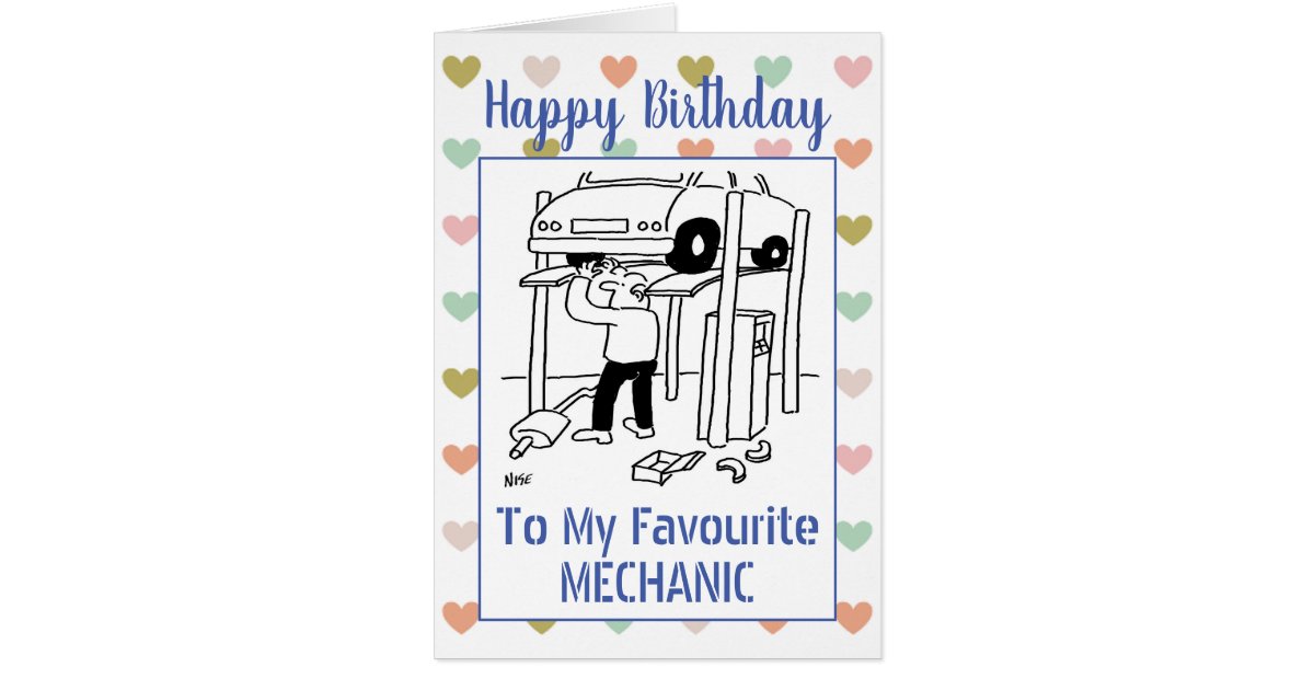 Happy Birthday Mechanic | Zazzle
