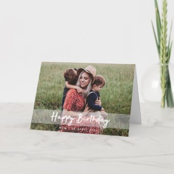 Happy Birthday Mom | Modern Script Photo Card | Zazzle