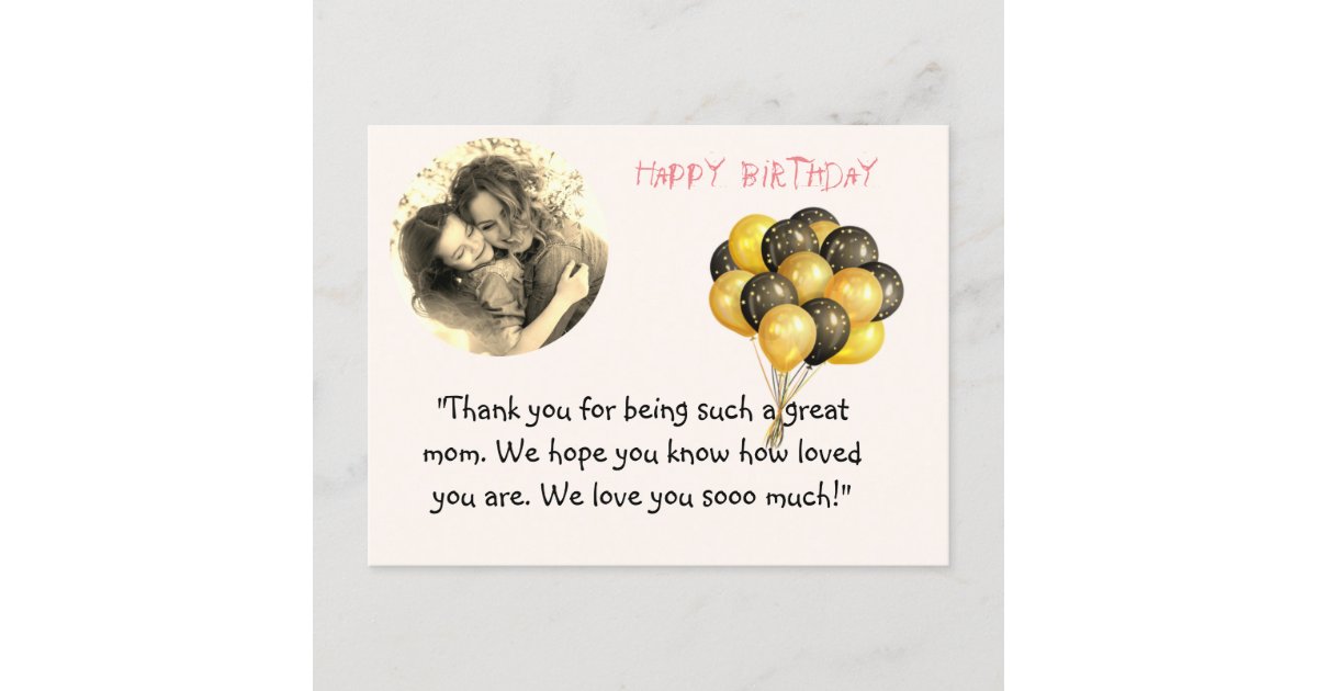 Happy Birthday Mom Postcard Zazzle