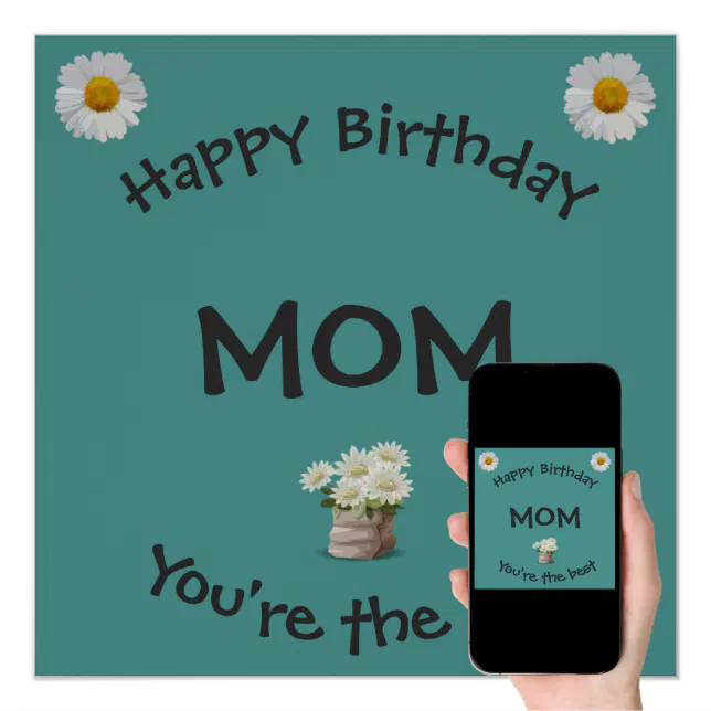 Happy Birthday Mom Poster | Zazzle