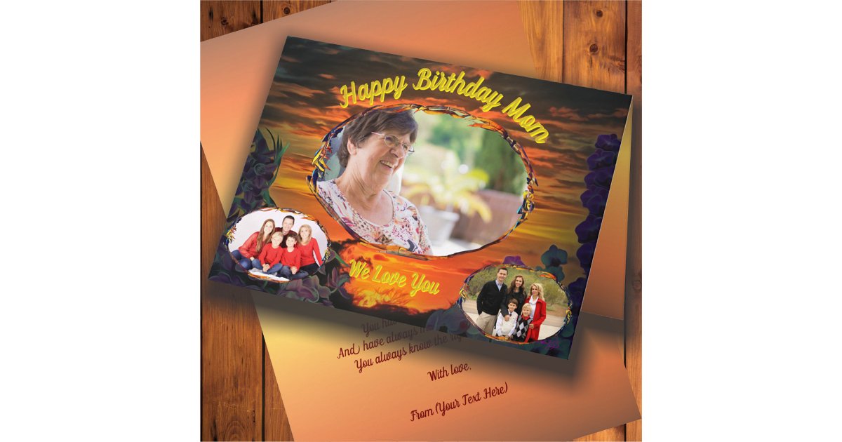 Happy Birthday Mom Sunset 2584 Card | Zazzle