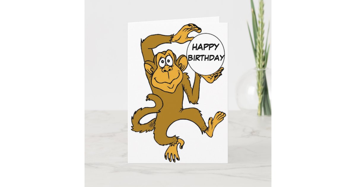 HAPPY BIRTHDAY MONKEY CARD | Zazzle