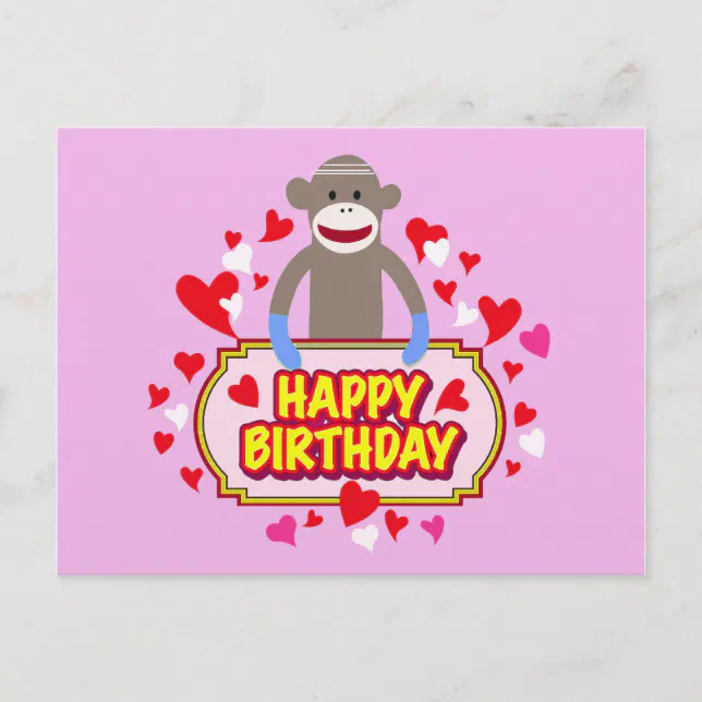 Happy Birthday Monkey. Postcard | Zazzle