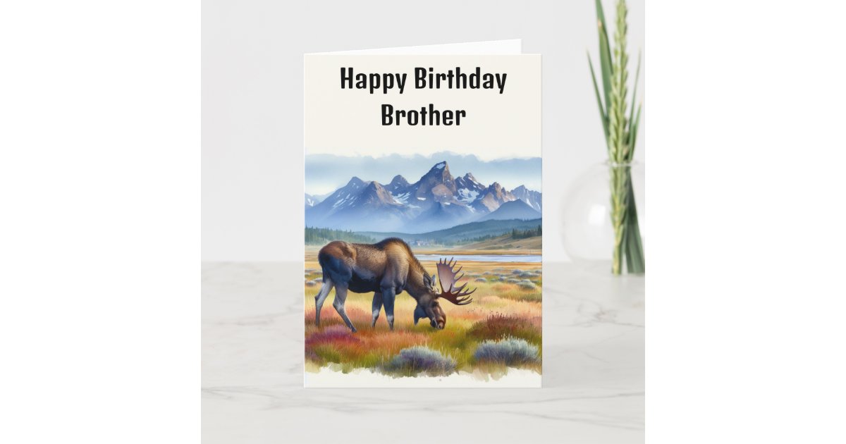 Happy Birthday Moose Mens Card | Zazzle
