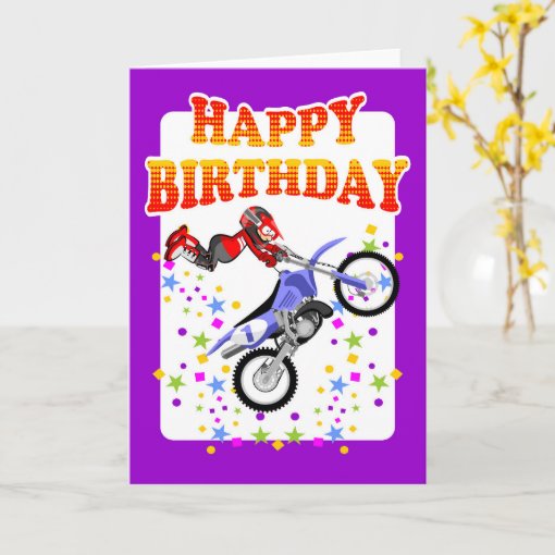 Happy birthday, motocross rider card | Zazzle