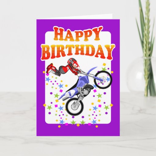 Happy birthday, motocross rider card | Zazzle