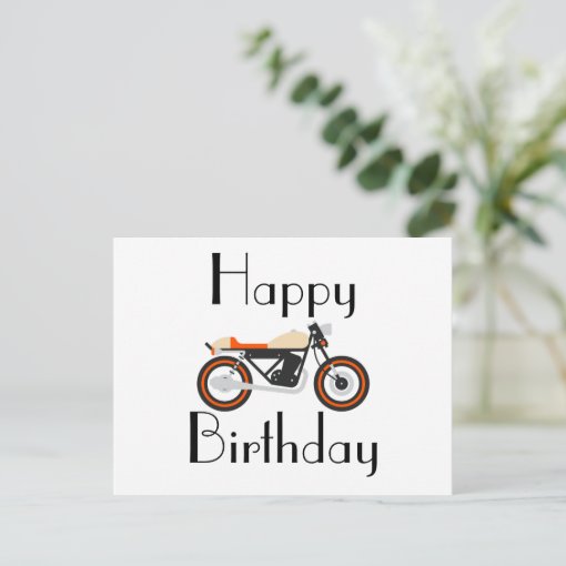 Happy Birthday Motorcycle Postcard | Zazzle