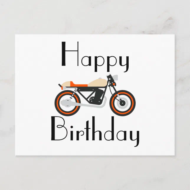 Happy Birthday Motorcycle Postcard | Zazzle