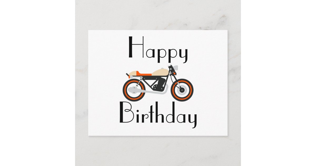 Happy Birthday Motorcycle Postcard | Zazzle