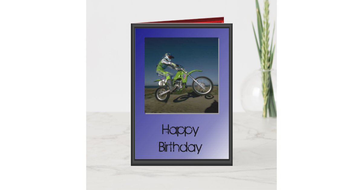 Happy Birthday - Motorcycle rider Card | Zazzle