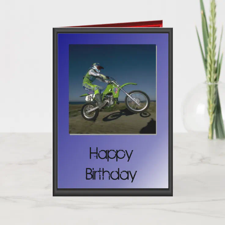 Happy Birthday - Motorcycle rider Card | Zazzle