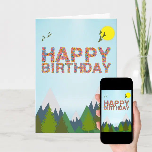 Happy Birthday - Mountains Card | Zazzle