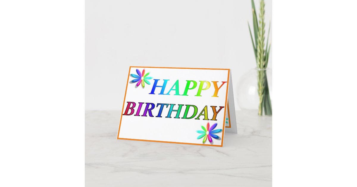Happy Birthday Multi colour Card | Zazzle