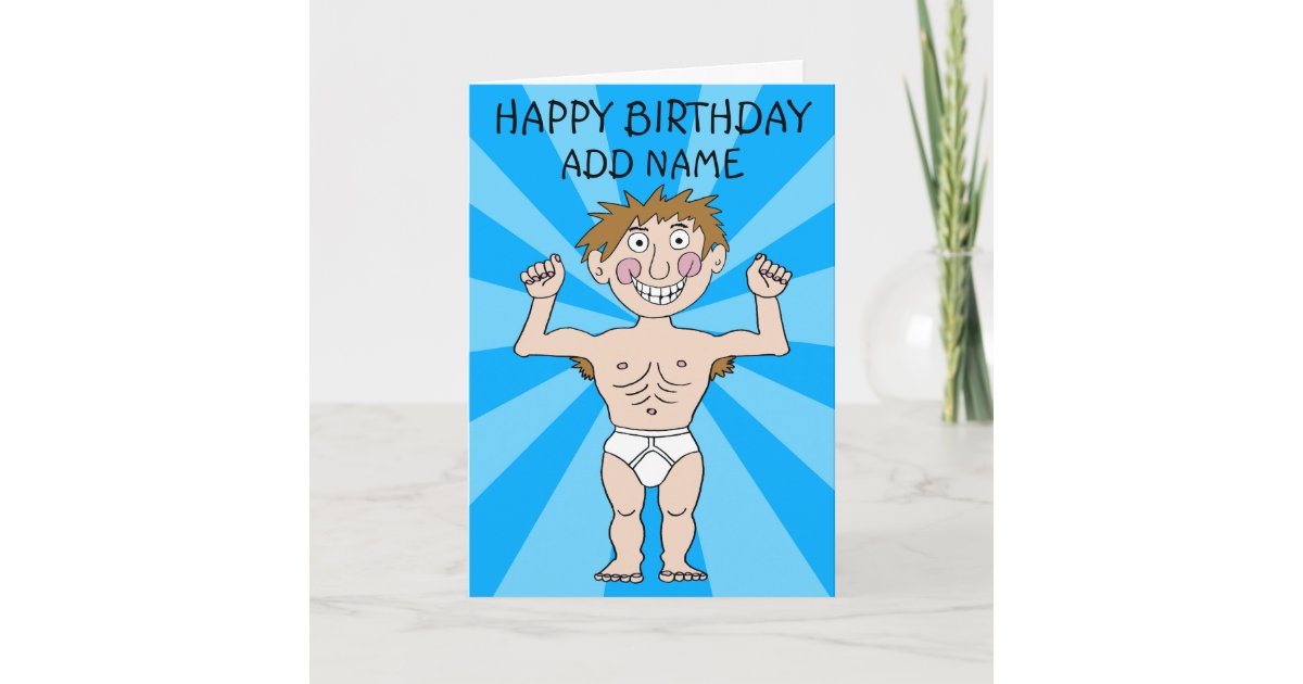 Happy Birthday Muscle Man Card | Zazzle