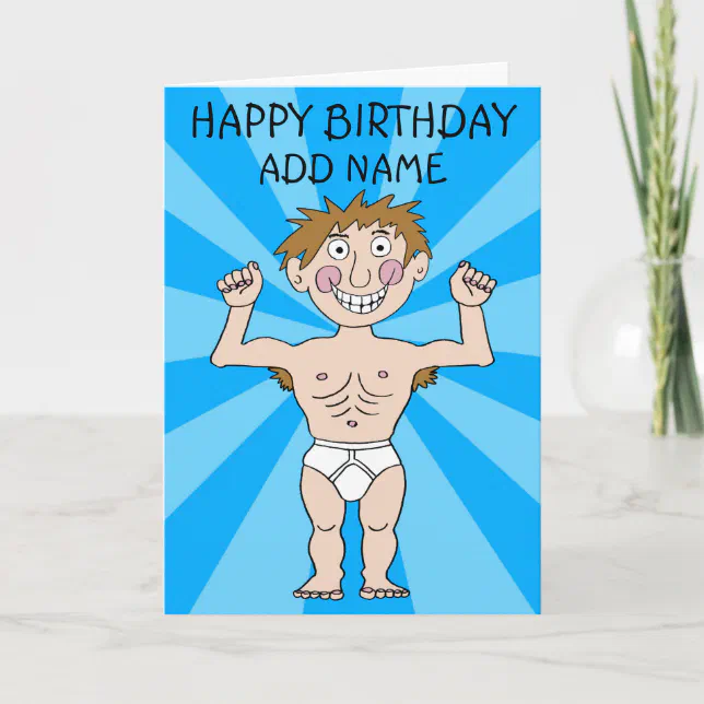 Happy Birthday Muscle Man Card | Zazzle