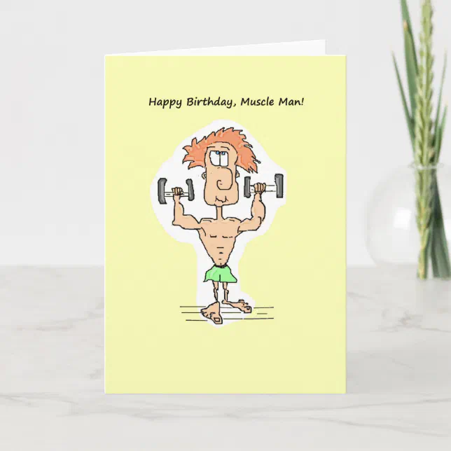 Happy Birthday, Muscle Man Card. Card | Zazzle