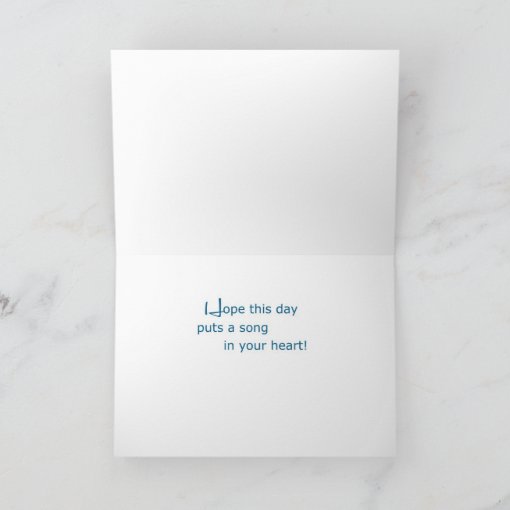 Happy Birthday, Music on Blue Card | Zazzle