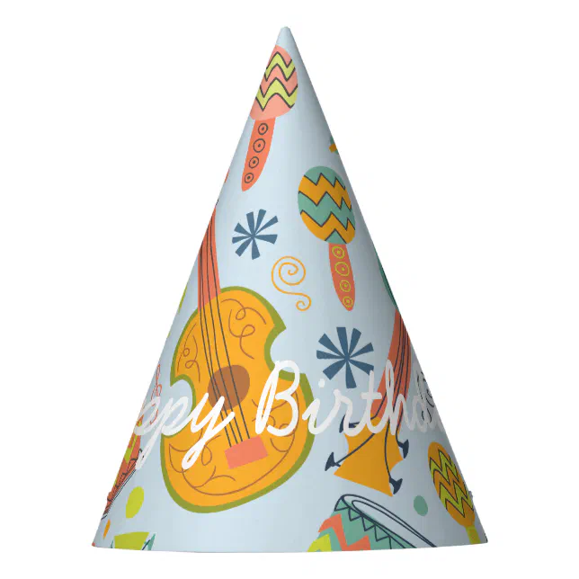 Happy Birthday. Musical Instruments. Party Hat | Zazzle