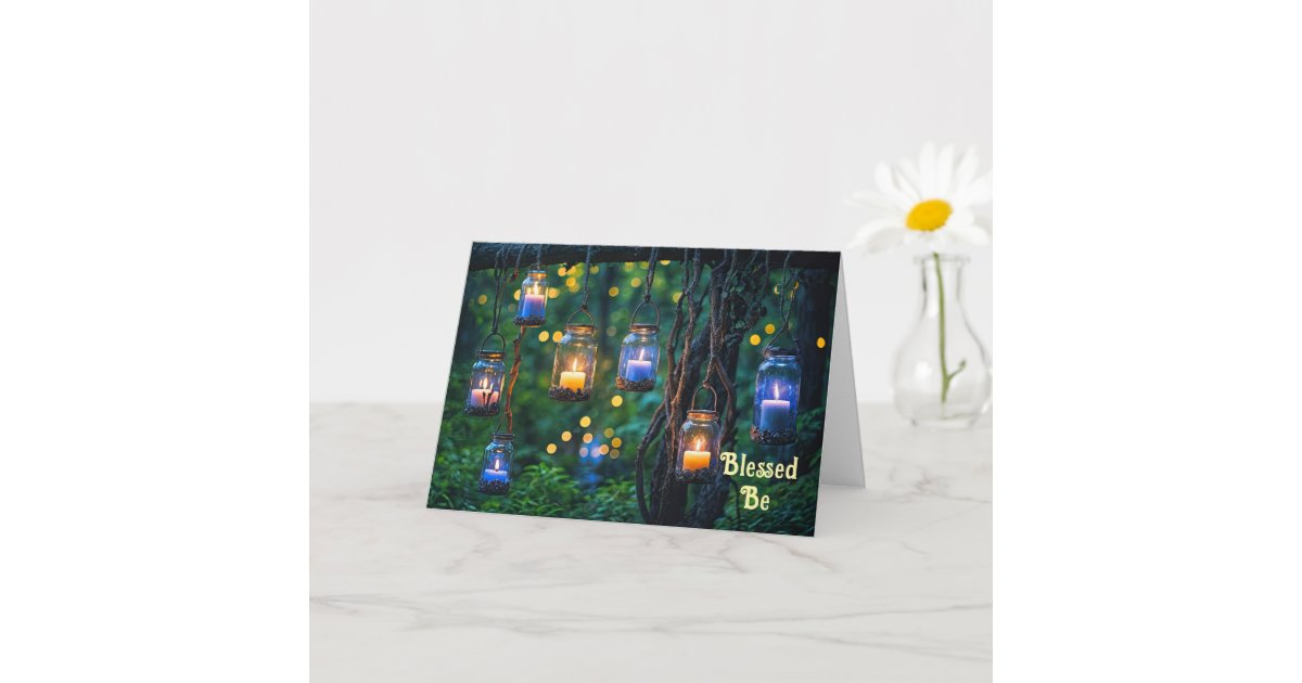 Happy Birthday Mystical Candles Vine Magical Wicca Card | Zazzle