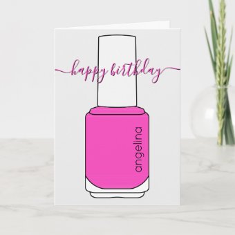 Happy Birthday Nail polish art Card | Zazzle