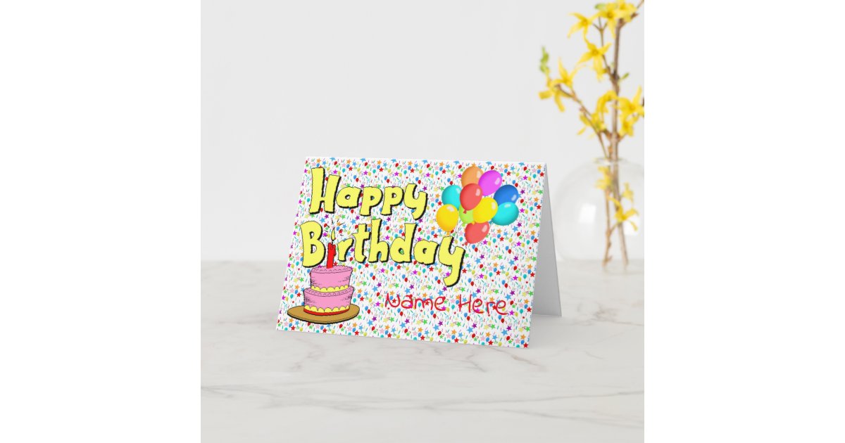 Happy Birthday/Name Card | Zazzle
