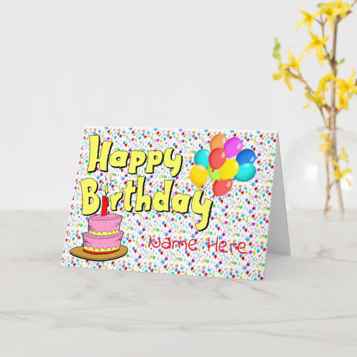 Happy Birthday/Name Card | Zazzle