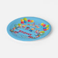 Happy Birthday Name Party Paper Plate 7 inch | Zazzle