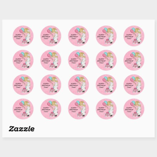 Happy Birthday name sticker | Zazzle
