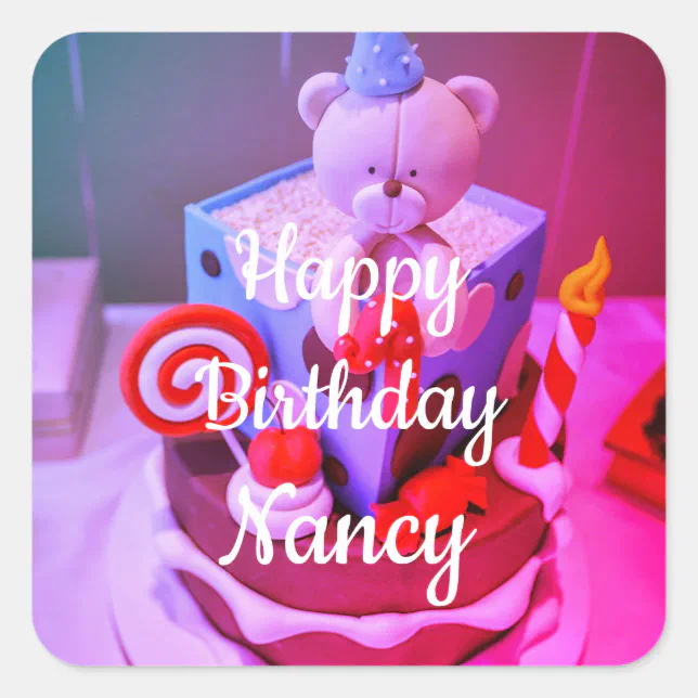 Happy birthday Nancy Square Sticker | Zazzle