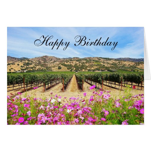 Happy Birthday Napa Valley Vineyard Card | Zazzle
