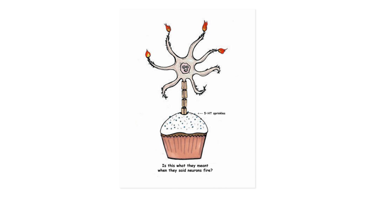 Happy Birthday Neuron Cupcake Postcard | Zazzle.com