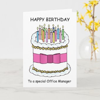 Happy Birthday Office Manager Card | Zazzle