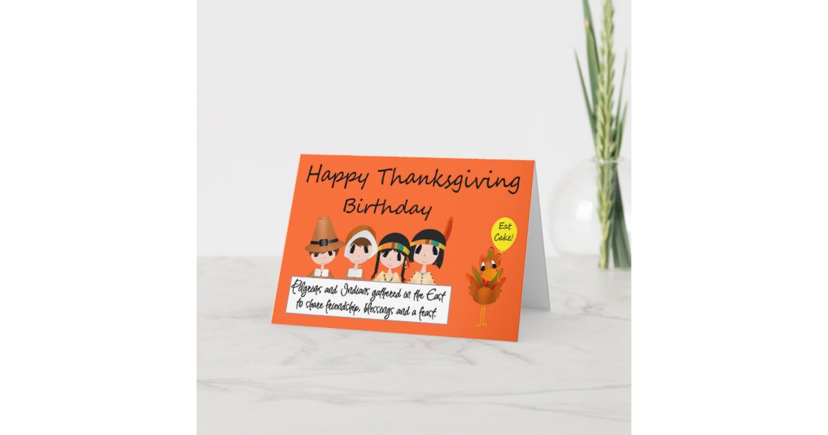 Happy Birthday On Thanksgiving Greeting Card | Zazzle