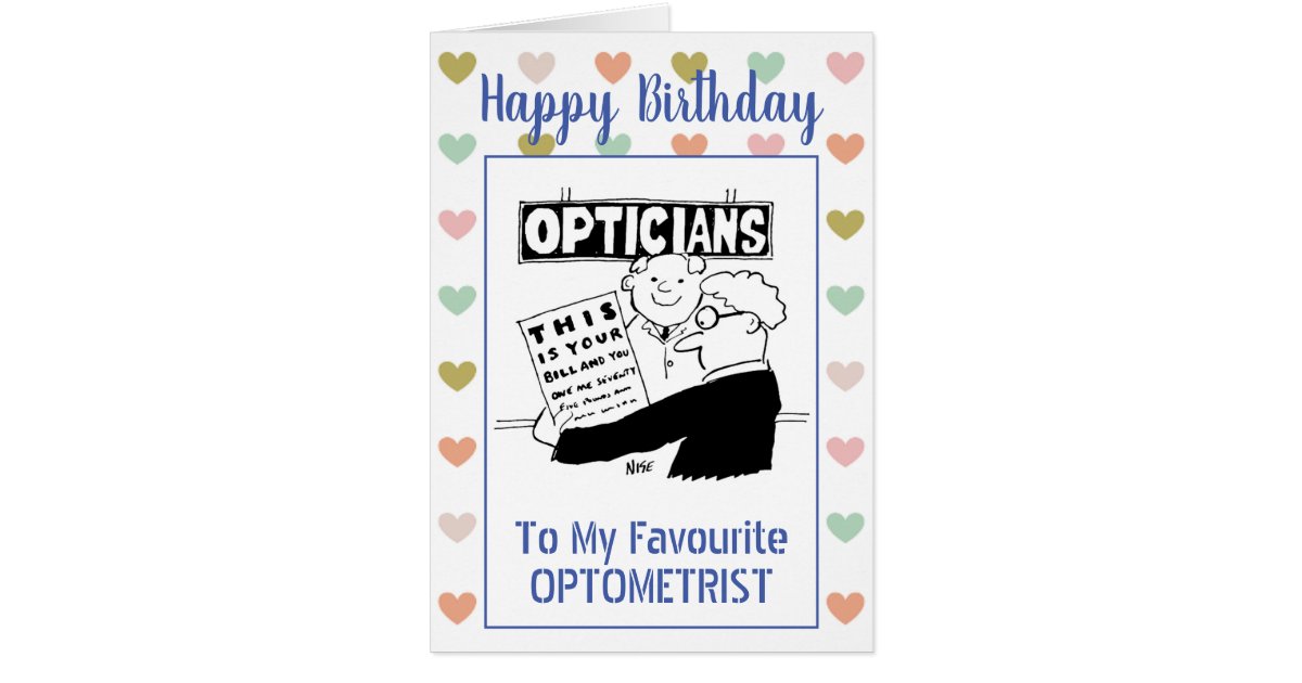 Happy Birthday Optometrist | Zazzle