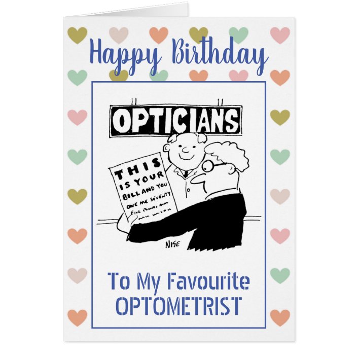 Happy Birthday Optometrist | Zazzle.com
