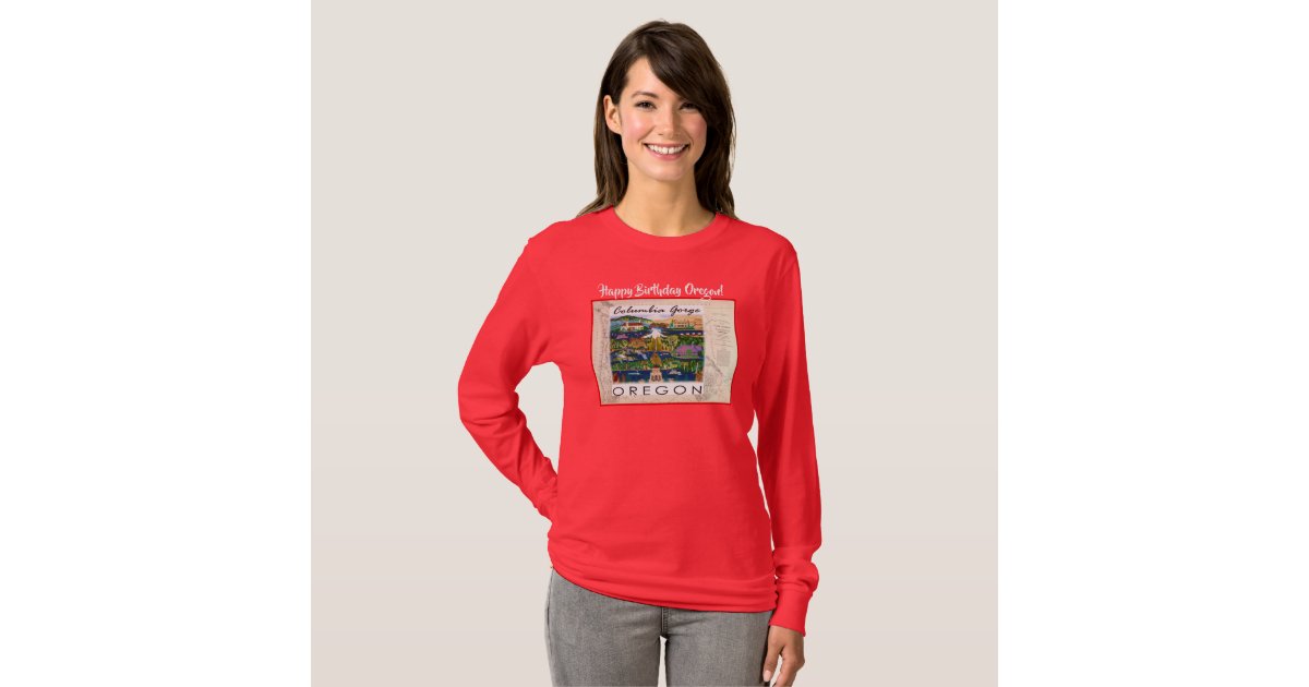 Happy Birthday Oregon Red Shirt | Zazzle
