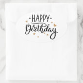 Happy Birthday Oval Sticker | Zazzle