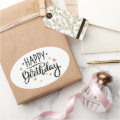 Happy Birthday Oval Sticker | Zazzle