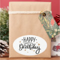 Happy Birthday Oval Sticker | Zazzle