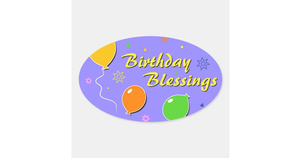 Happy Birthday Oval Sticker | Zazzle
