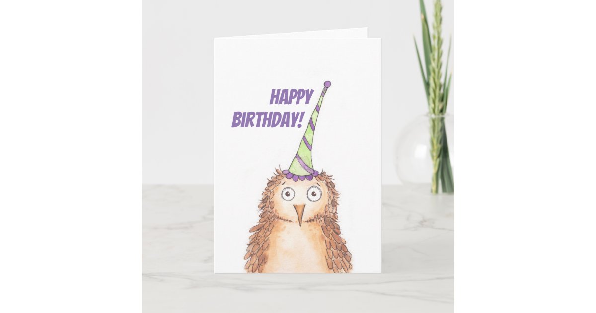 Happy Birthday Owl Card | Zazzle