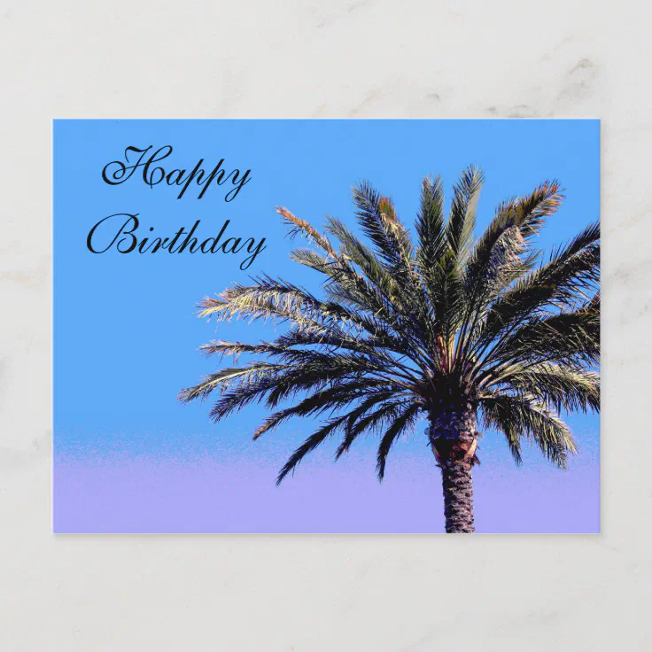 Happy Birthday palm tree Postcard | Zazzle