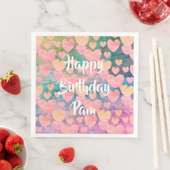 Happy Birthday #Pam party napkins by DAL | Zazzle