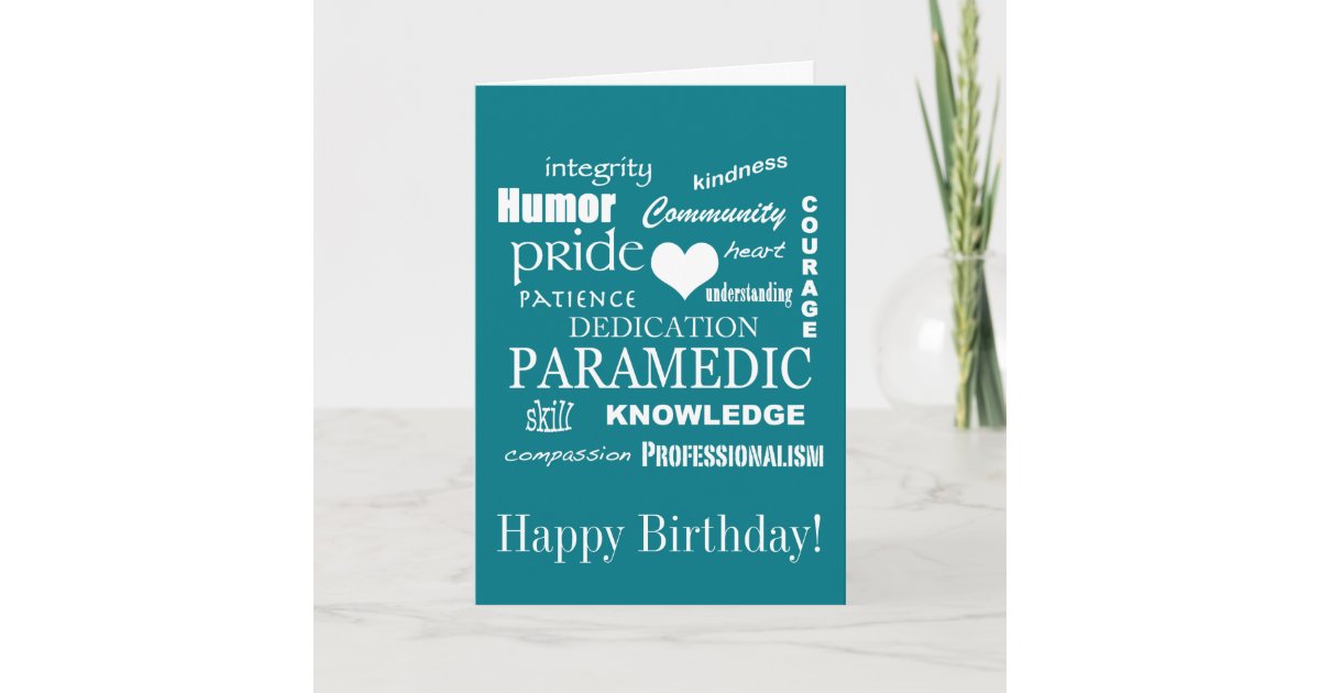 Happy Birthday/Paramedic/EMT Card | Zazzle