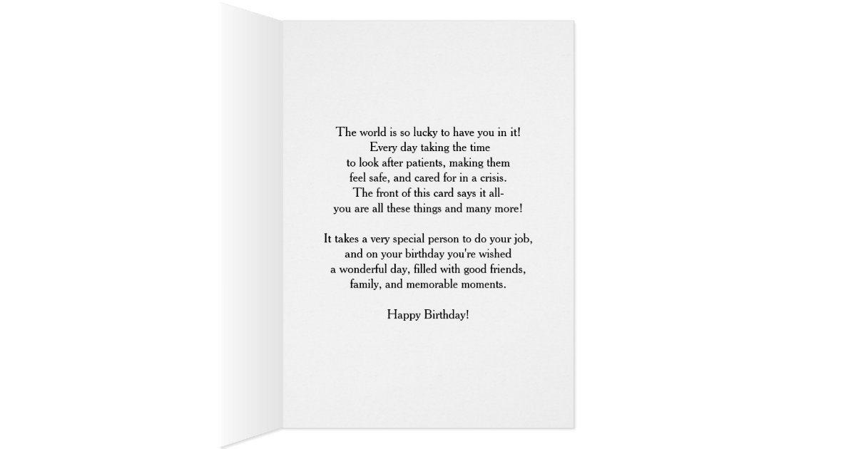 Happy Birthday/Paramedic/EMT Card | Zazzle