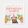 Happy Birthday Party Animals Personalized Napkins | Zazzle