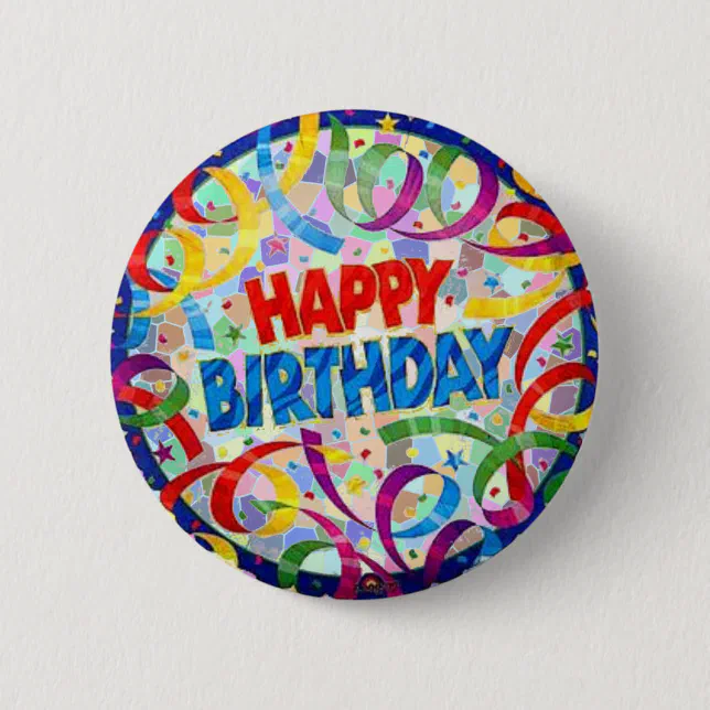 Happy Birthday Party Button | Zazzle
