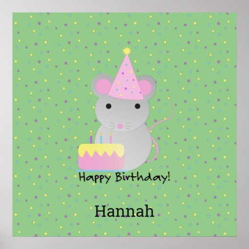 Happy Birthday Party Mouse Poster | Zazzle