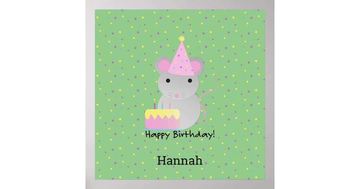 Happy Birthday Party Mouse Poster | Zazzle